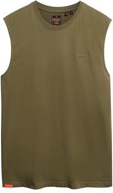 Superdry Débardeur Essential pour homme en coton bio avec logo, vert olive nuit, L
