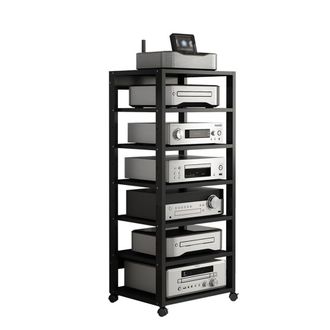 Generic HiFi Rack AV-Medienständer, Medienaufbewahrungsschrank, Moderner Audio-Video-Ständer, Stereo-Komponentenschrank Mit Verstellbaren Regalen Für Zuhause/
