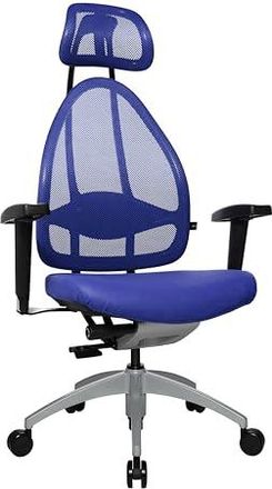 Topstar Topstar J170T S18 Open Art 10, Design- und Komfort-Drehstuhl, Bürostuhl, Schreibtischstuhl, inkl. Armlehnen, blau, alusilber, Sitzhöhe: 44 - 52 cm