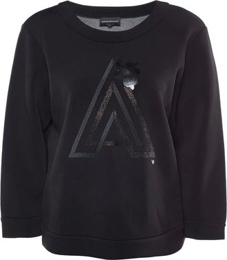 Emporio Armani sweat &agrave; logo appliqu&eacute; - Noir