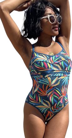 Haute Pression Haute pression Damen Fidji Maillot de Bain 1 Pièce Menstruel Femme Badeanzug, blau, 40-48