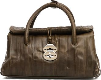 Zanellato Femme, Sacs, Vert, Taille: ONE Size Sac Vert Plissé