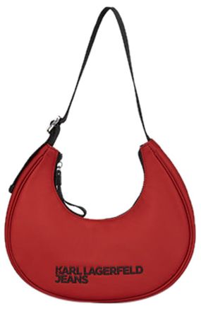 Karl Lagerfeld WomenS, Essential Nylon Moon Bag, Pompeian Red, One size