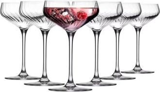 Krosno Ensemble de 6 Verres &agrave; Cocktail (230 ml/Capacit&eacute; Totale 290 ml) - Collection LUMI, verres &agrave; martini cristallins, forme tulipe &eacute;l&eacute;gante, lave-vaisselle