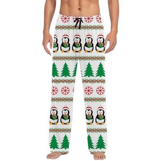 Generic Pantalon de Pyjama Homme No&euml;l Bas de Pyjama L&eacute;ger Chaud Hiver Carreaux V&ecirc;tement de Nuit Large Confortable Sleep Lounge Pants z4