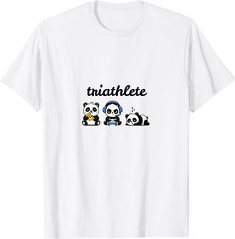 Hello Kitty Triathlete Panda Illustration Pizza Gaming Schlaf Humor T-Shirt