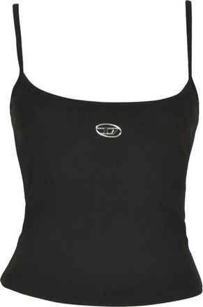 Diesel Femme, Tops, Noir, Taille: 42 FR Ribbed Stretch Cotton Top