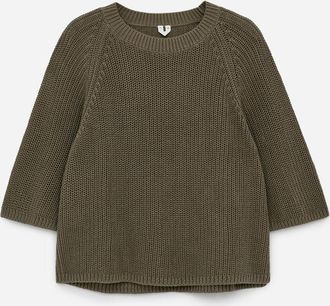 Arket Rippstrickoberteil Mit Kurzen &Auml;rmeln -Gr&uuml;n