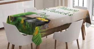 Abakuhaus irisch Tischdecke, St. Patricks Day, F&uuml;r den Inn und Outdoor Bereich geeignet Waschbar Druck Klar Kein Verblassen, 140 x 170 cm, Mehrfarbig