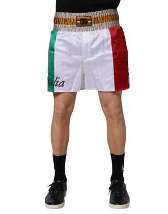 Dolce & Gabbana Mens Multicolor Italia Polyester Bermuda Shorts