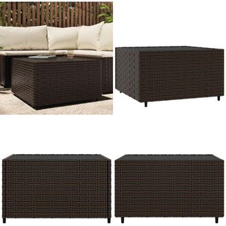 vidaXL Table basse de jardin carr&eacute; marron 50x50x30 cm r&eacute;sine tress&eacute;e - Table Basse Jardin - Mobilier De Jardin - Table Ext&eacute;rieure - Table Ronde - Table