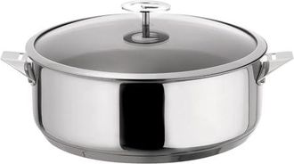 Cuisinox Eclipse - Sauteuse 24 cm avec revêtement céramique avec couvercle - Fond encapsulé - Compatible tous feux dont induction - Acier Inoxydable 18/10 - Fi