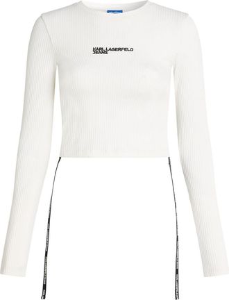 Karl Lagerfeld Klassisches Langarmshirt - Wei&szlig;