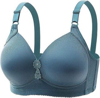 Generic Soutien-gorge respirant sans anneau en acier r&eacute;glable avec seins fins, sous-v&ecirc;tements gras et &eacute;largis, bleu, 50/115