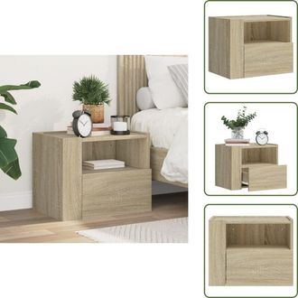 vidaXL Table de chevet murale ch&ecirc;ne sonoma 45x30x35 cm - Table De Chevet Murale - Meuble De Chambre - Table De Nuit - &Eacute;tag&egrave;re Murale - Rangement Mural