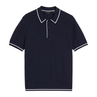 Ted Baker Dunow Navy Pointelle Diamond Polohemd