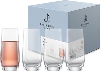 Zwiesel Glas Longdrinkglas Pure (4-er Set), stilvolle Trinkgläser für Longdrinks, spülmaschinenfeste Tritan-Kristallgläser, Made in Germany (Art.-Nr. 122320)