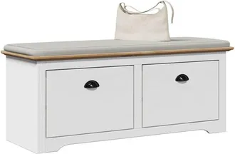 vidaXL Vidaxl - Banc de couloir bodo blanc et marron 114x40x45 cm