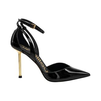 Ninalilou Escarpins &agrave; bride cheville et talon bijou - Femme - Chaussures - Noir - Taille: 38 EU
