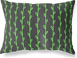 Bonamaison Le Jardin du Lin Kissen Zierkissenbezug Neon Grün-Rauch Kissenbezug, Weich Bequem, Für Zuhause Autos Büro Sofa Wohnzimmer Couch Schlafzimmer Dekor, 35