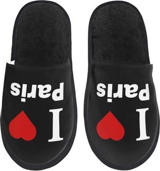Generic Confortable Pantoufles I Love Paris Maison Pantoufles Unisex Chaussons Femme pour Femme Ext&eacute;rieur Maison L
