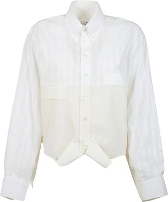 Maison Margiela Femme, Blouses et Chemises, Blanc, Taille: 40 FR Chemise D&eacute;structur&eacute;e Assembl&eacute;e