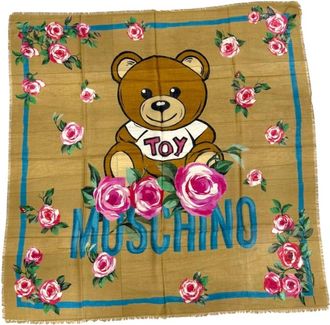 Moschino Femme, Accessoires, Brun, Taille: ONE Size Logo Orsetto Scarf