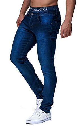 LEIF NELSON LN301 Jean pour homme Coupe &eacute;troite - bleu - W33/L32