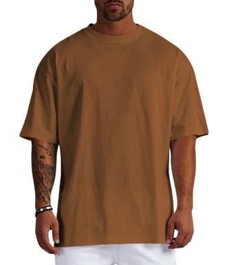 Minetom Herren T-Shirt Oversize Fit Kurzarm Oberteil mit Rundhals S&uuml;ssigkeiten Farben Candy Colors Weit Geschnittenes Lang Tee Einfarbig Basic Shirt T Shirts 