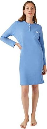 Damart Liquette Maille Jersey, Long 95 cm Femme Bleu Taille 34-36 (XS)