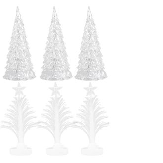 BESPORTBLE VICASKY Kleiner Weihnachtsbaum Tischdekoration mit LED Lichtern 6 St&uuml;ck aus Kunststoff Bunt Beleuchteter Desktop Weihnachtsbaum als Nachtlicht und Fes