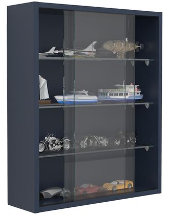 VCM Holzglas H&auml;ngeschaukasten Wandvitrine Sammeldekoration Sammlervitrine Drivalo M Anthrazit