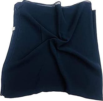 KAV Foulard en mousseline de soie pour femme - Turban léger et élégant - Pour filles - Châle, bleu marine 70x170cm