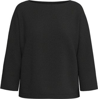 s.Oliver 3/4 Arm-Pullover Sweatshirt Jacquard-Sweatshirt mit Glitzergarn und Fledermaus&auml;rmeln