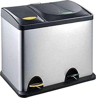 MSV 100450 Dreifach-Abfalleimer Edelstahl Polypropylen, 18 l