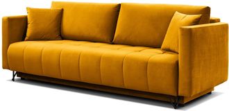 Loftscape home24 Schlafsofa Bristol Gold Samt Ravi 227 x 87 x 102cm Modern