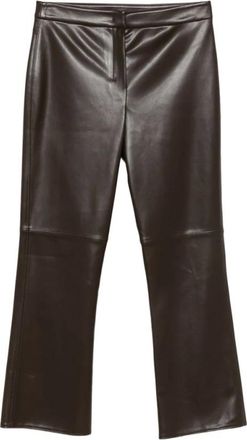 Max Mara Pantalon droit &agrave; la finition lisse - Femme - Pantalons - Brun - Taille: 40 FR