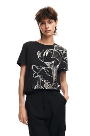 Desigual Damen Woman Knit Short Sleeve T-Shirt, Schwarz, XL EU