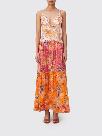 Farm Rio Robe midi Ligia en coton &agrave; imprim&eacute; floral avec col en V