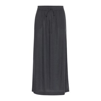 Kaffe Einfacher Schwarzer Rock mit Seitenschlitz - - Skirts - Damen - Grau - L