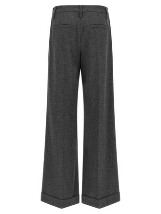 Brunello Cucinelli Womens Gray Virgin Wool Casual Pants