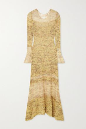 Lukhanyo Mdingi Maxikleid Aus Einer Mohair-seidenmischung - Gelb