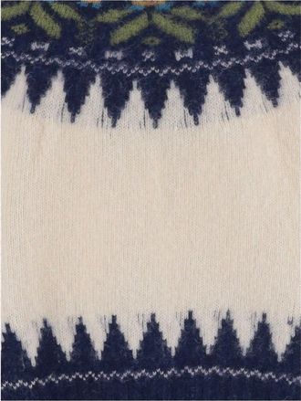 Howlin Jacquard Fine Wool Sweater - Navy