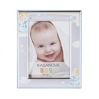 KASANOVA 1 BILDERRAHMEN CM 13X18 HIMMLISCHER ENGEL HOLZ, Miro Silbermetall Glas Karton