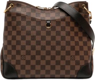 Louis Vuitton Hobo Bags - Damier Ebene Odeon MM - Gr. unisize - in Braun - für Damen