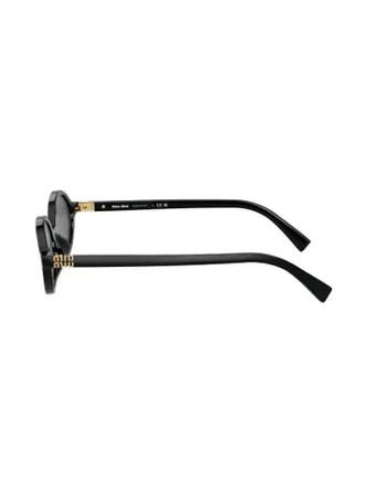 Miu Miu Eyewear SMU04Z1AB5S0 Oval Frame Sunglasses - Black