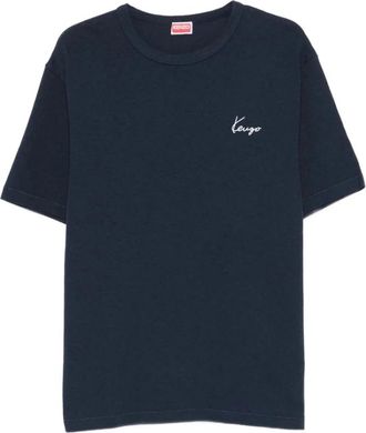 Kenzo Homme, Tops, Bleu, Taille: M Archive Rose Embroidered Outlined T-shirt