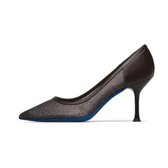 Loriblu Femme, Chaussures, Brun, Taille: 41 EU Escarpins en Cuir Verni et Tricot