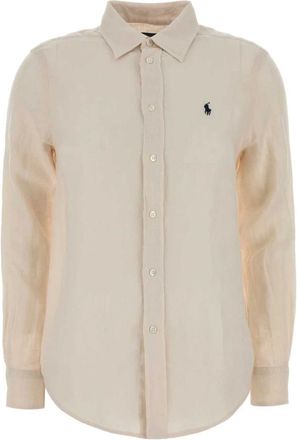 Polo Ralph Lauren Femme, Blouses et Chemises, Beige, Taille: 44 FR Chemise en lin sable
