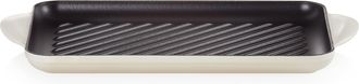 LE CREUSET Rechteckige Grillplatte aus Gusseisen, 32 cm, F&uuml;r alle Herdarten inkl. Induktion geeignet, Meringue, 20202327160460